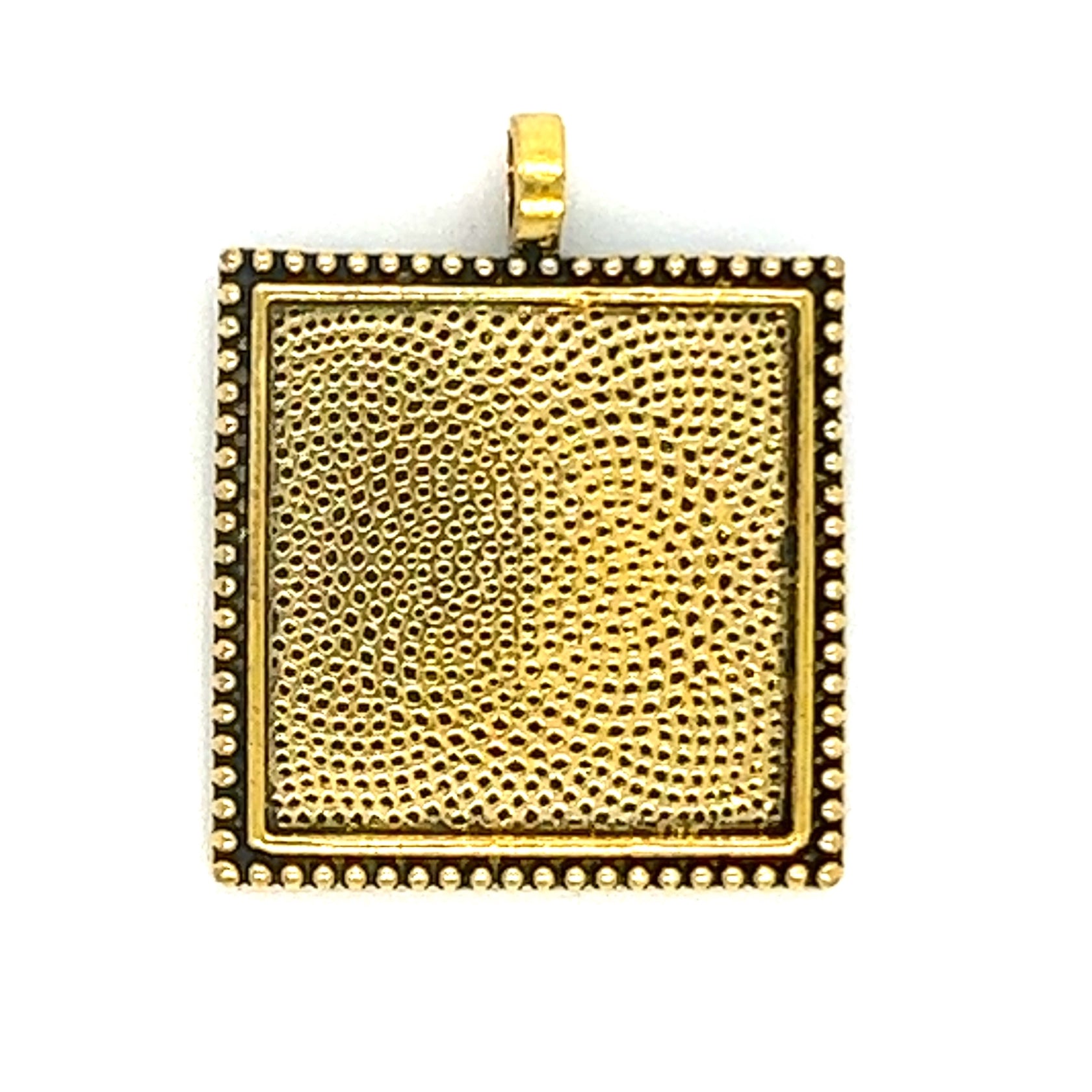 25mm Square Beaded Edged Pendant Frame 1 inch – Perfect Pendants Plus