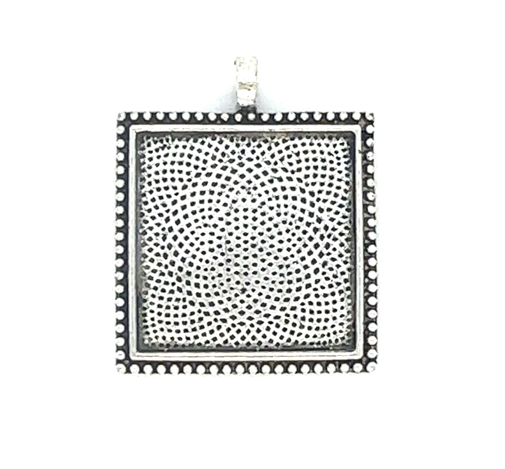 25mm Square Beaded Edged Pendant Frame 1 inch – Perfect Pendants Plus