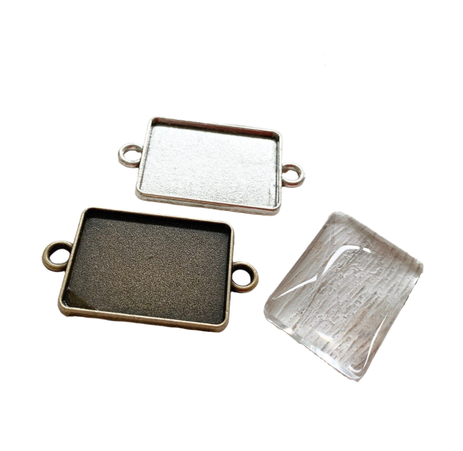 18x25mm Rectangle Connector Blank Setting – Perfect Pendants Plus
